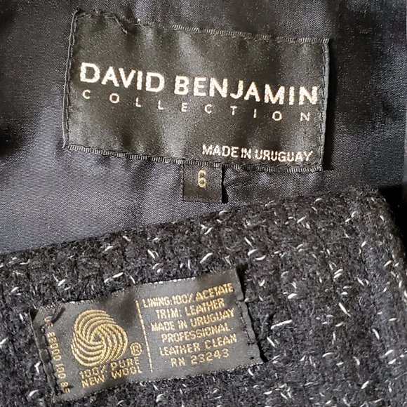 David Benjamin | Jackets & Coats | David Benjamin Black Wool Leather ...